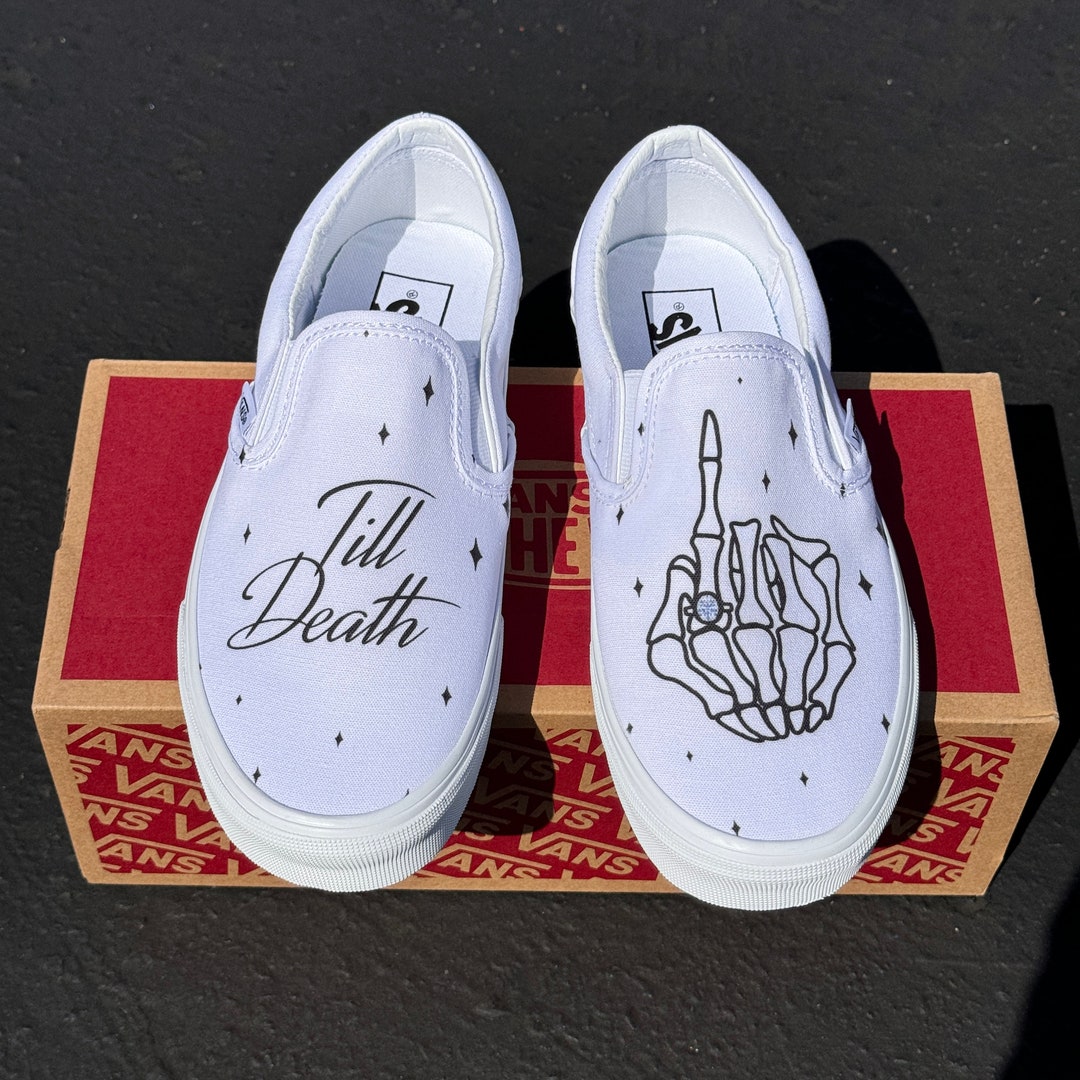 Till Death Ring Finger Wedding Vans Slip on Shoes - Men's and Women's ...