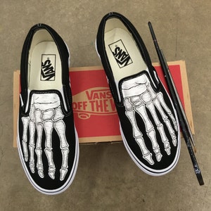 Skeleton Boney Feet Custom Vans Slip on Shoes - Etsy