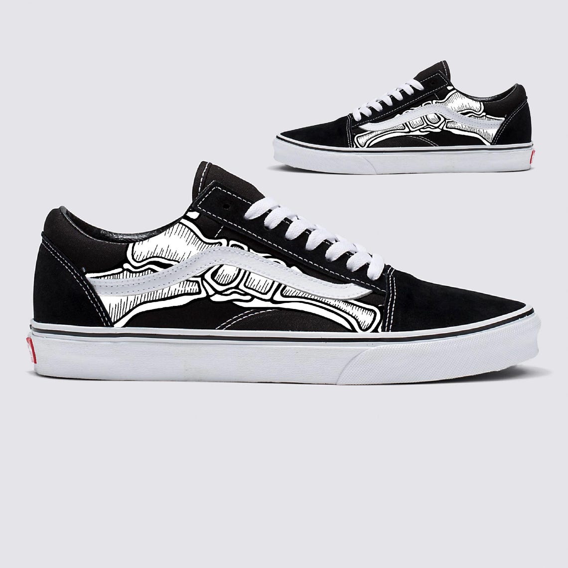 Skeleton Boney Feet Custom Vans Old Skool Shoes - Etsy