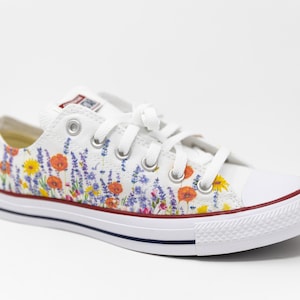 Flower Shoes - Flower Field Custom Low Top Converse - Etsy