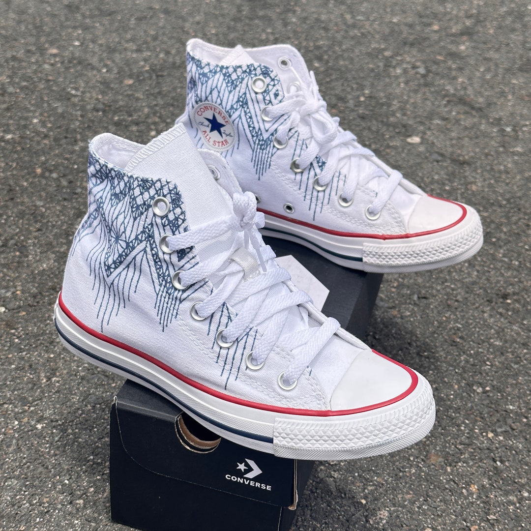 Custom Converse White High Top Shoes for Women Boho Pattern - Etsy
