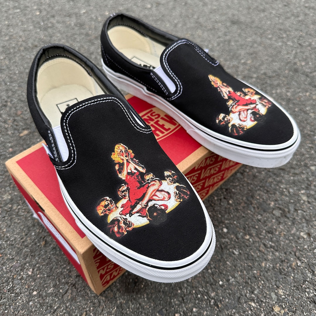 Horror Movie Skull Scary Halloween Custom Slip on Vans Shoes for Men ...