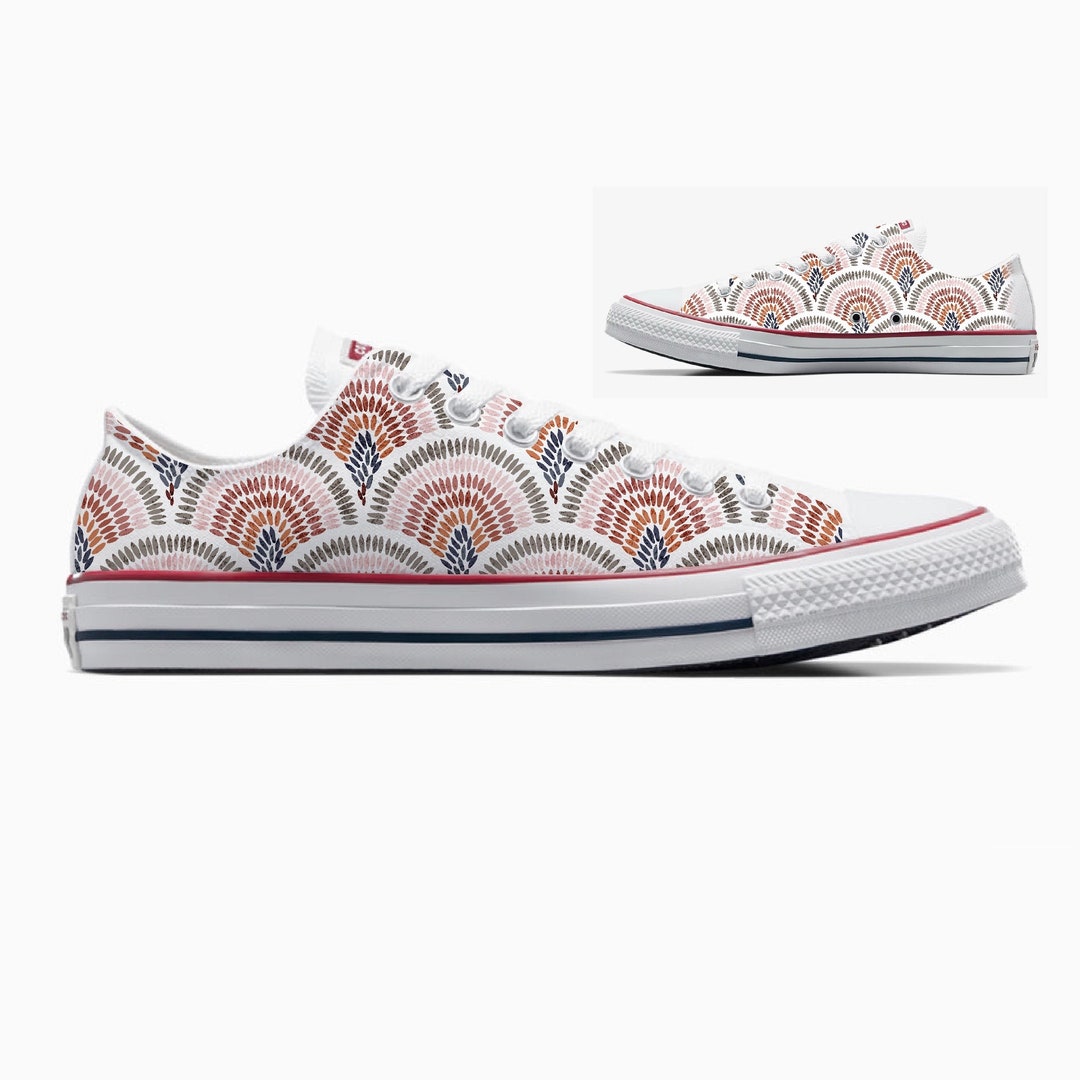 Bohemian Rainbow Converse - Custom White Low Top Converse Boho Style ...