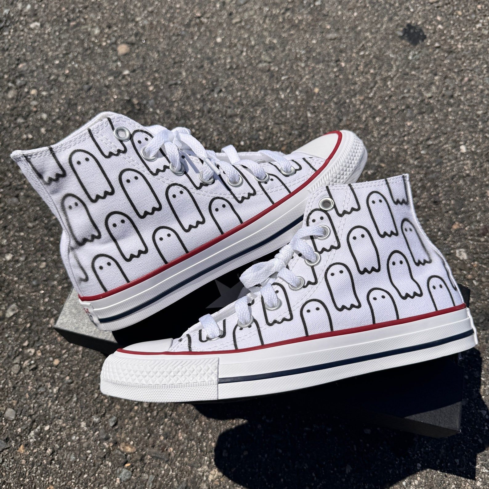Cute Spooky Ghost Pattern Hi-top Converse Chuck Taylor Shoes for Women ...