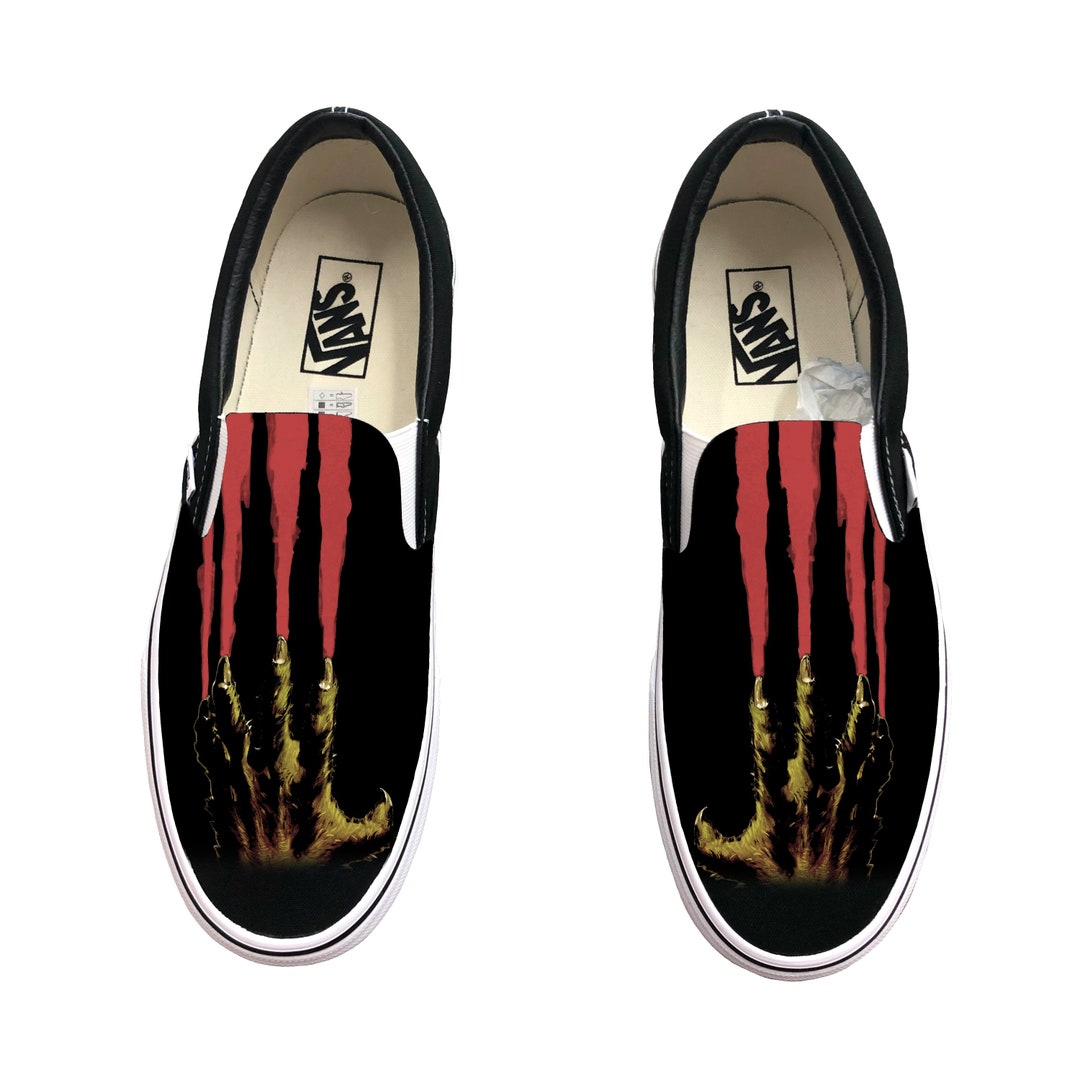 Werewolf Claw Scratch Scary Halloween Custom Slip on Vans Shoes for ...