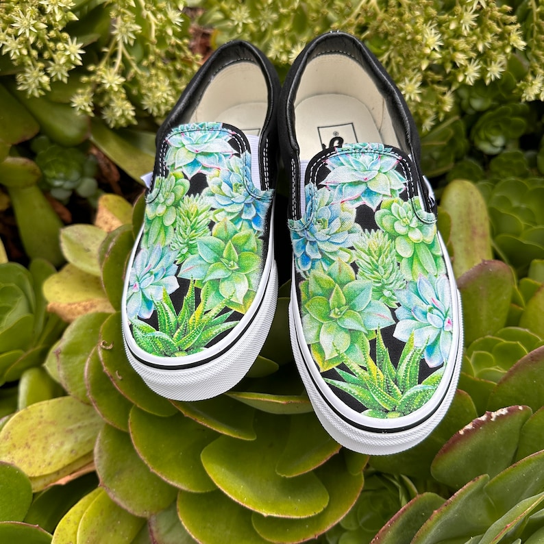 Succulent Plant Lover Shoes - Slip on Vans for Men and Women - Etsy