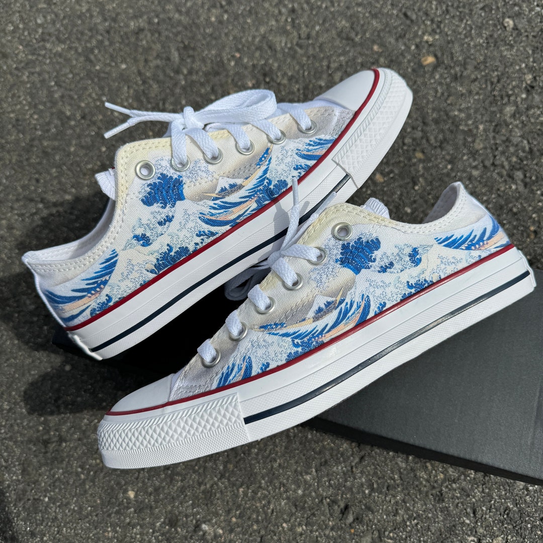 The Great Wave off Kanagawa Low Top Converse Shoes - Men's and Women's ...