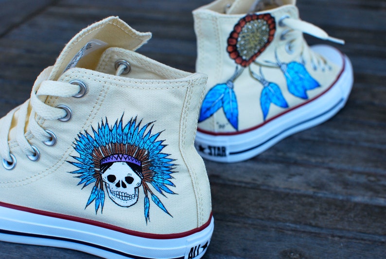 Custom Hand Painted Converse Sneakers Dream Catcher and - Etsy