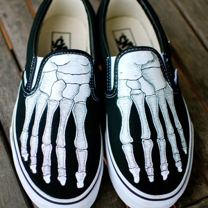 Skeleton Boney Feet Custom Vans Slip on Shoes - Etsy