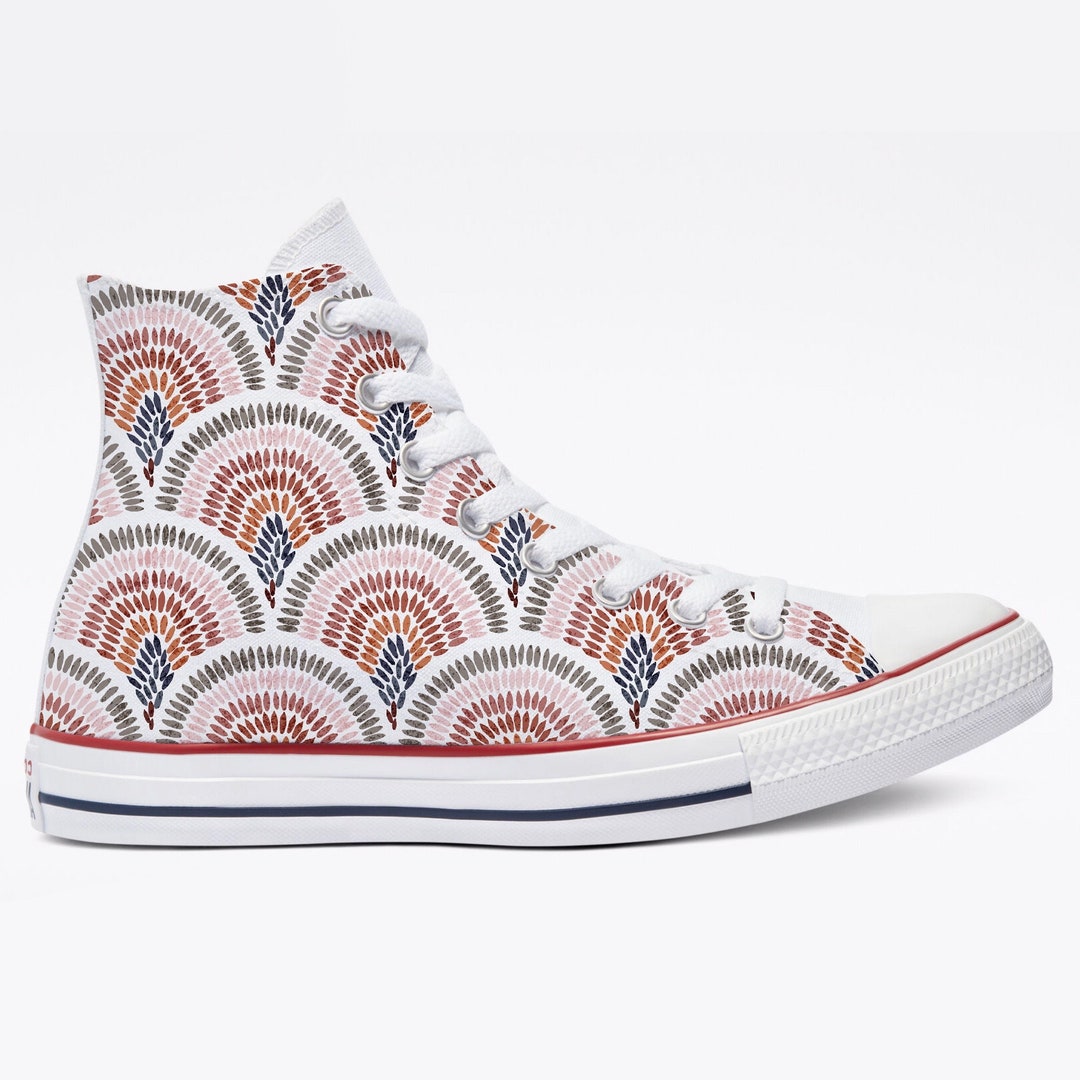 Bohemian Rainbow Converse - Custom White High Top Converse Boho Style ...