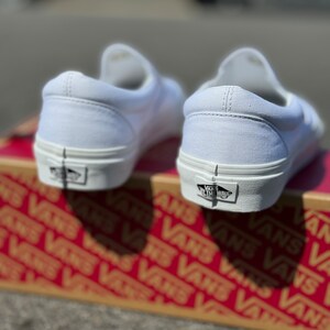 Flower Field White Slip on Vans Shoes - Bohemian Wild Flowers on Vans ...