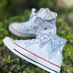 Custom Converse White High Top Shoes for Women Boho Pattern - Etsy