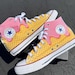 Waffle Cone Ice Cream Drip White Converse High Top Shoes - Women's and ...