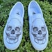 Custom Slip on Vans - Skeleton Skull Head - Etsy