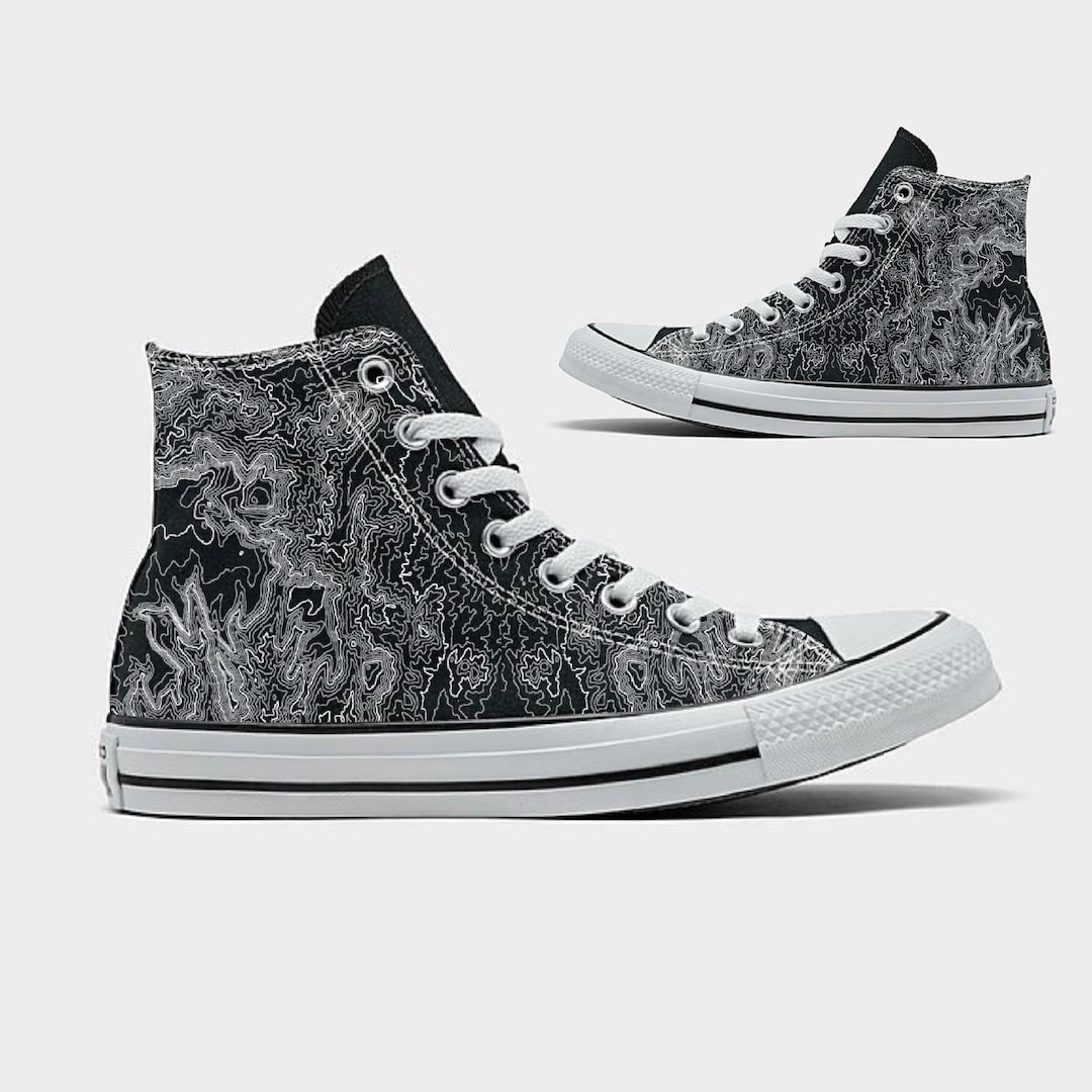 Topography Map Converse Chuck Taylor for Men and Women Unisex High Top ...