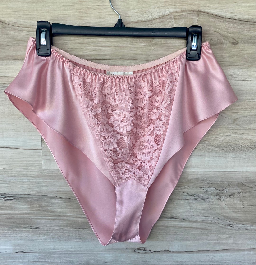 Vintage Lingerie Victoria's Secret Panty Pink Satin Flutter Lace - Etsy