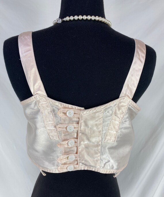 Vtg Circular Bullet Bra Pink Satin Longline Pinup But… - Gem
