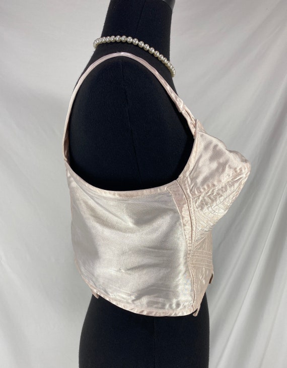 Vtg Circular Bullet Bra Pink Satin Longline Pinup But… - Gem