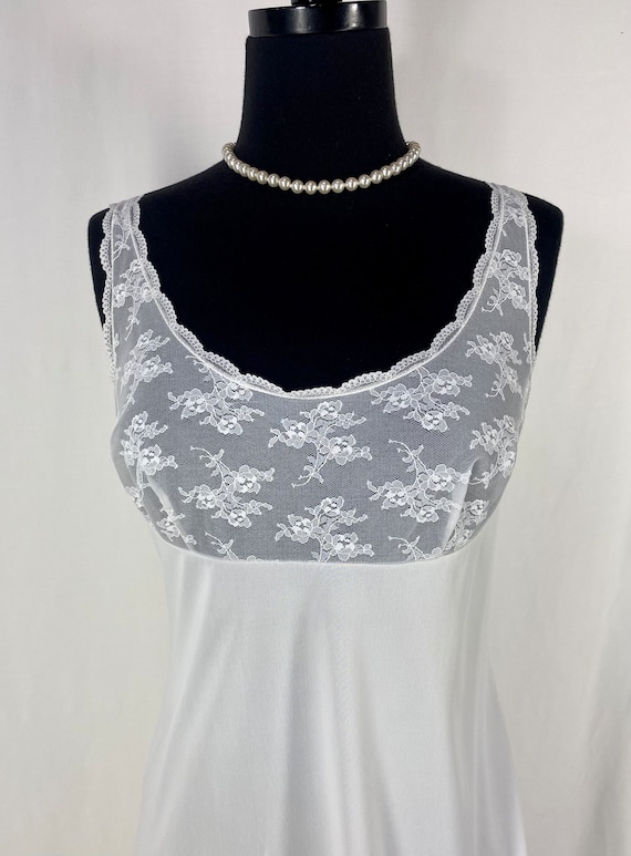Vintage Henson Kickernick White Sheer Lace Nylon Nigh… - Gem
