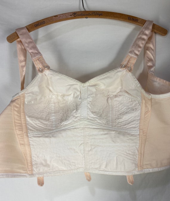 Vtg Circular Bullet Bra Pink Satin Longline Pinup But… - Gem
