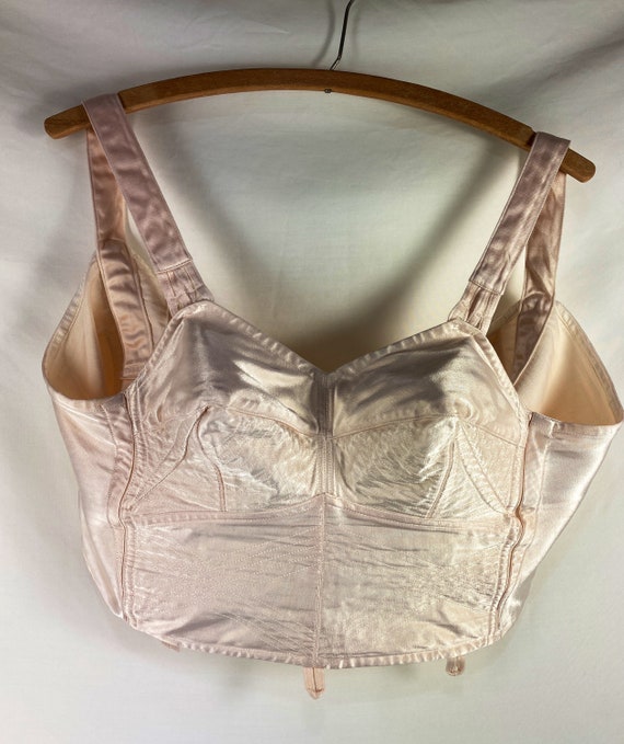 Vtg Circular Bullet Bra Pink Satin Longline Pinup But… - Gem