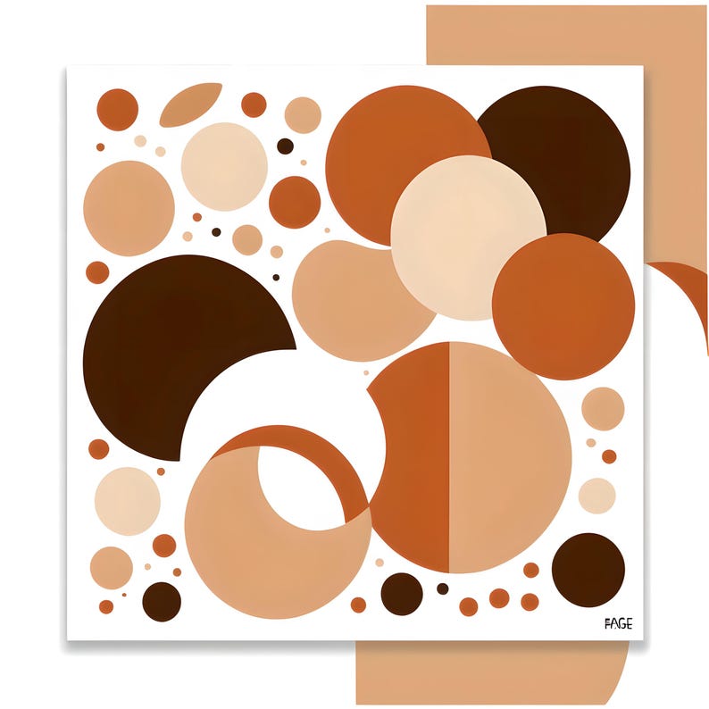 Boho Abstract Wall Art Print, Mid Century Modern Poster, Neutral ...