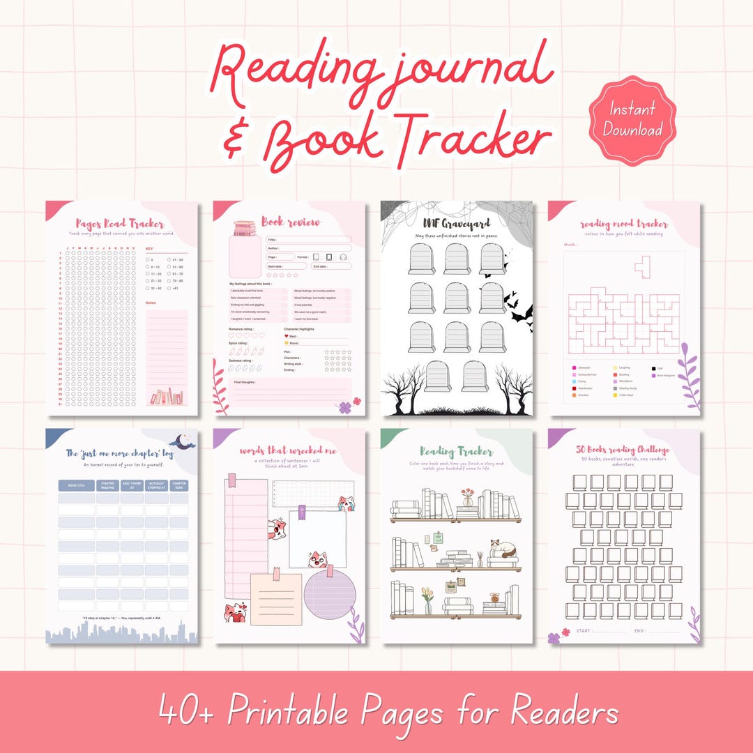 Reading Journal Printable PDF | Book Tracker, Book Review Templates ...