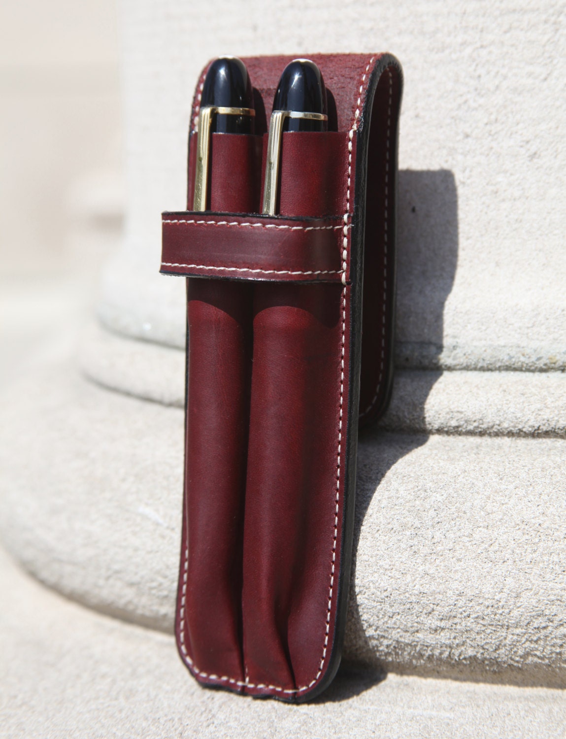 Leather Double Wine Pen Case - Etsy