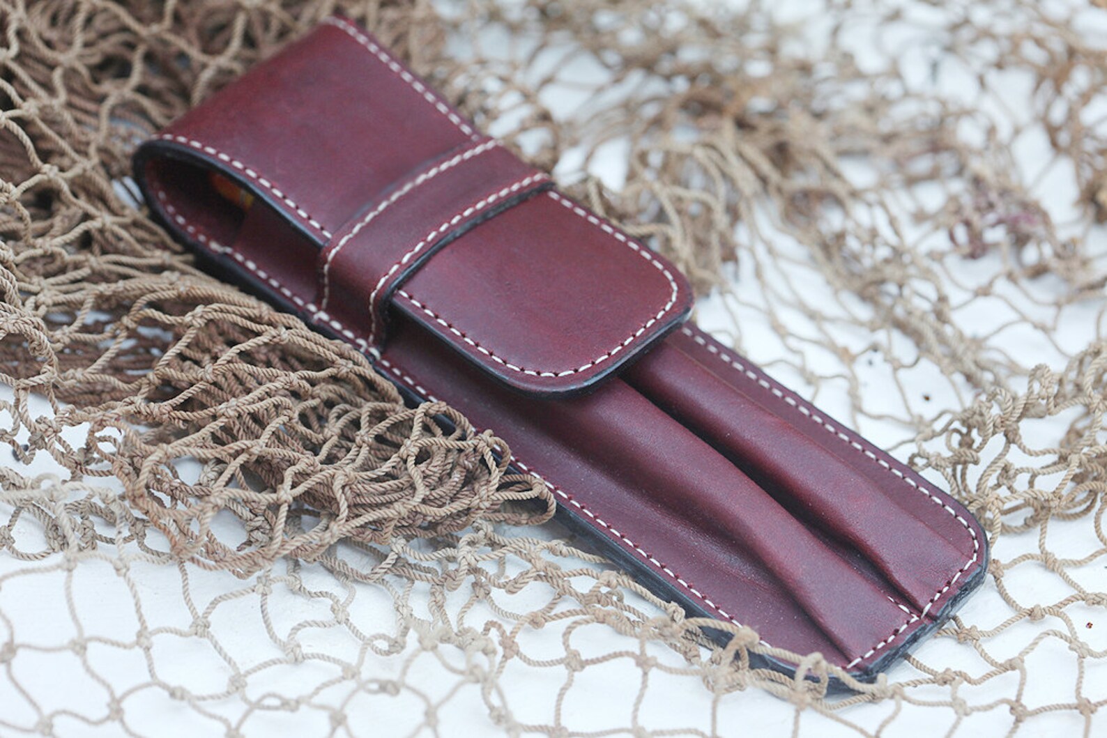 Leather Double Wine Pen Case - Etsy