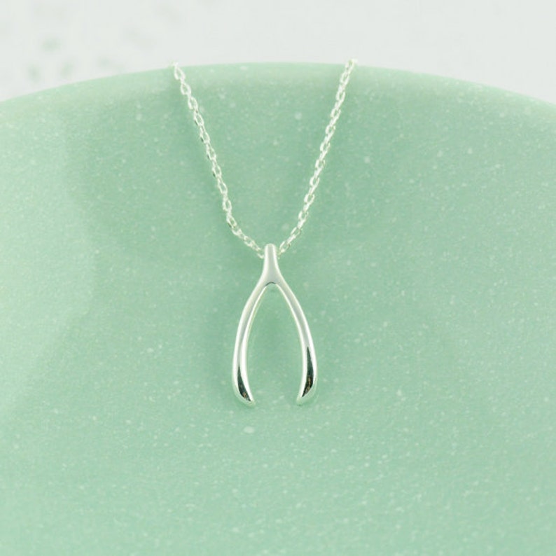 Silver Wish Bone Necklace. Wishbone Necklace in Silver. - Etsy