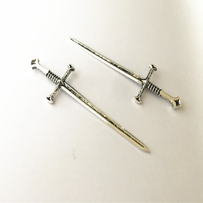 6pcs Antique Silver Sword Pendant Charm 26mmx87mm - Etsy