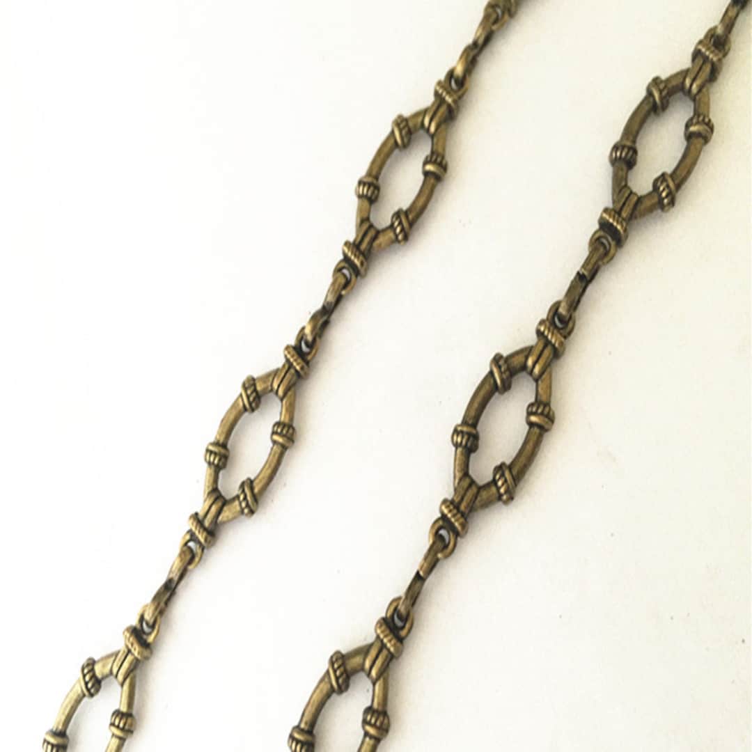 3.2ft Antique Bronze Metal Beautiful Oval Tibetan Chain 10mmx30mm - Etsy