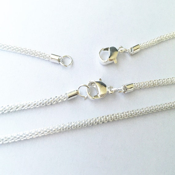 10pcs 2mm Silver Color Link Necklace Pendant Chain 44cm - Etsy