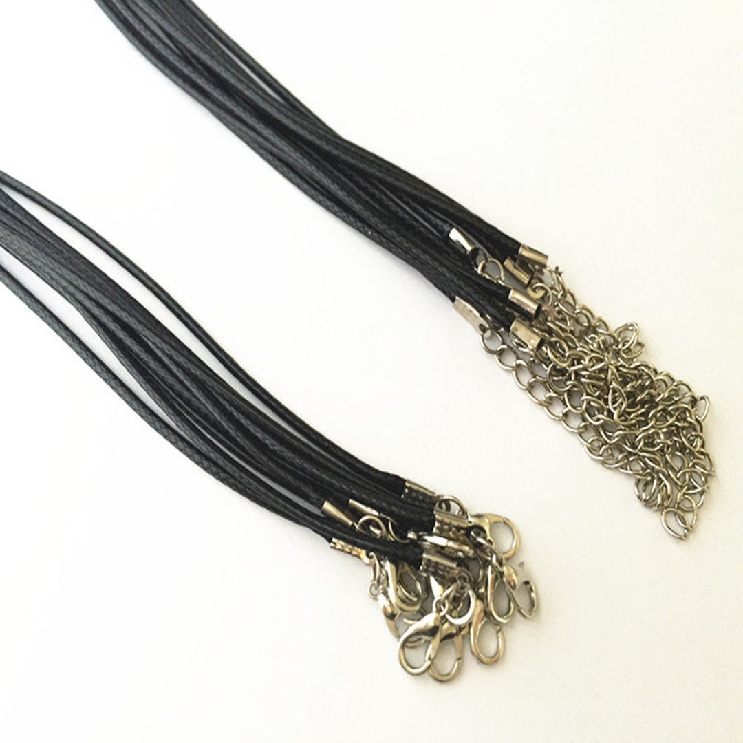 50pcs 2.0mm 17-19 Inch Adjustable Black Color Korea Wax Snake String ...