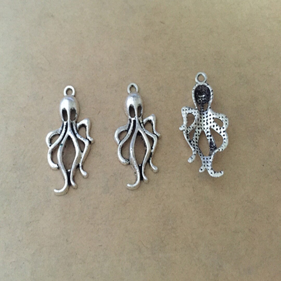 25pcs of Antique Silver Octopus Charm Pendant 18mmx33mm - Etsy