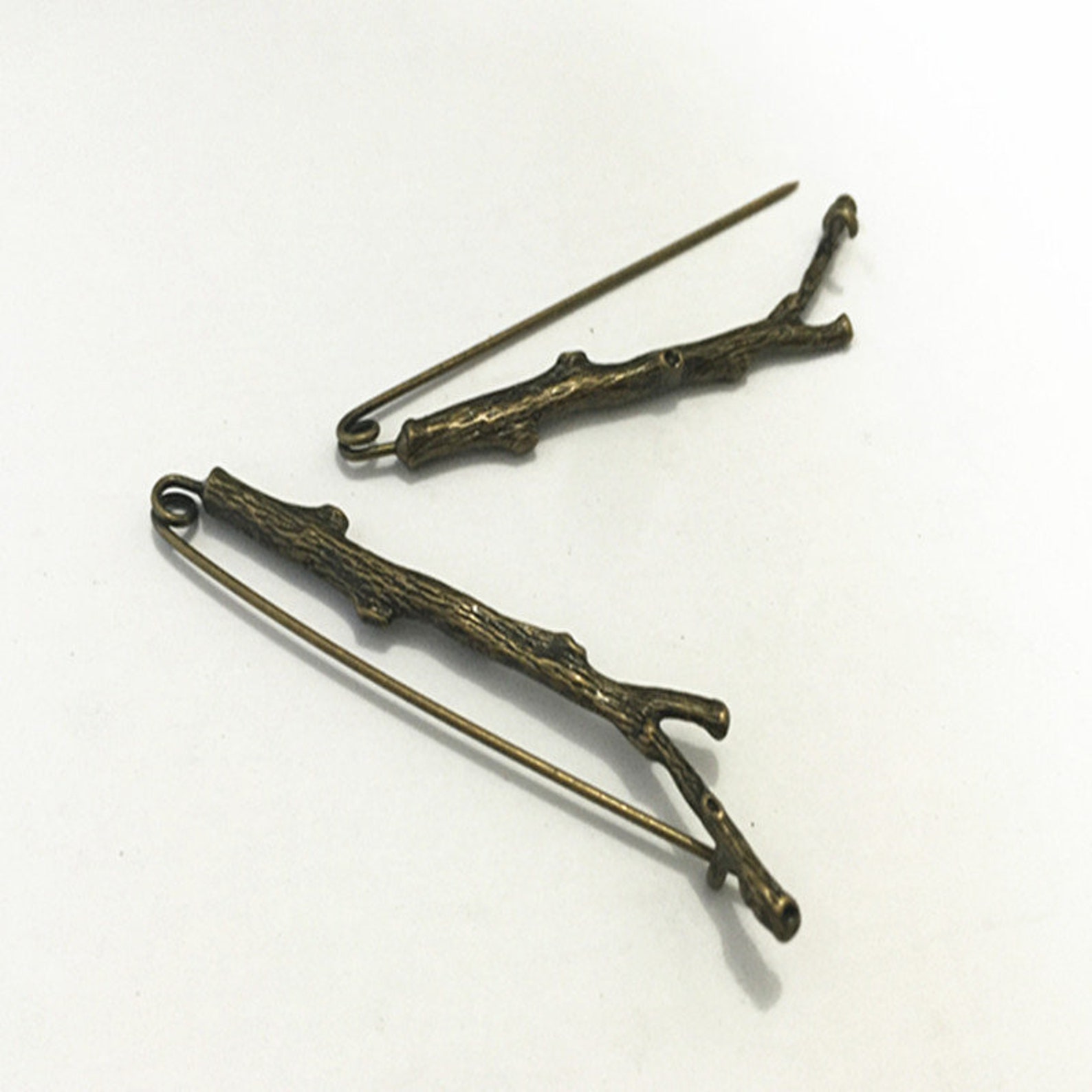 2pcs antique bronze branches brooch Pin 13mmx85mm | Etsy