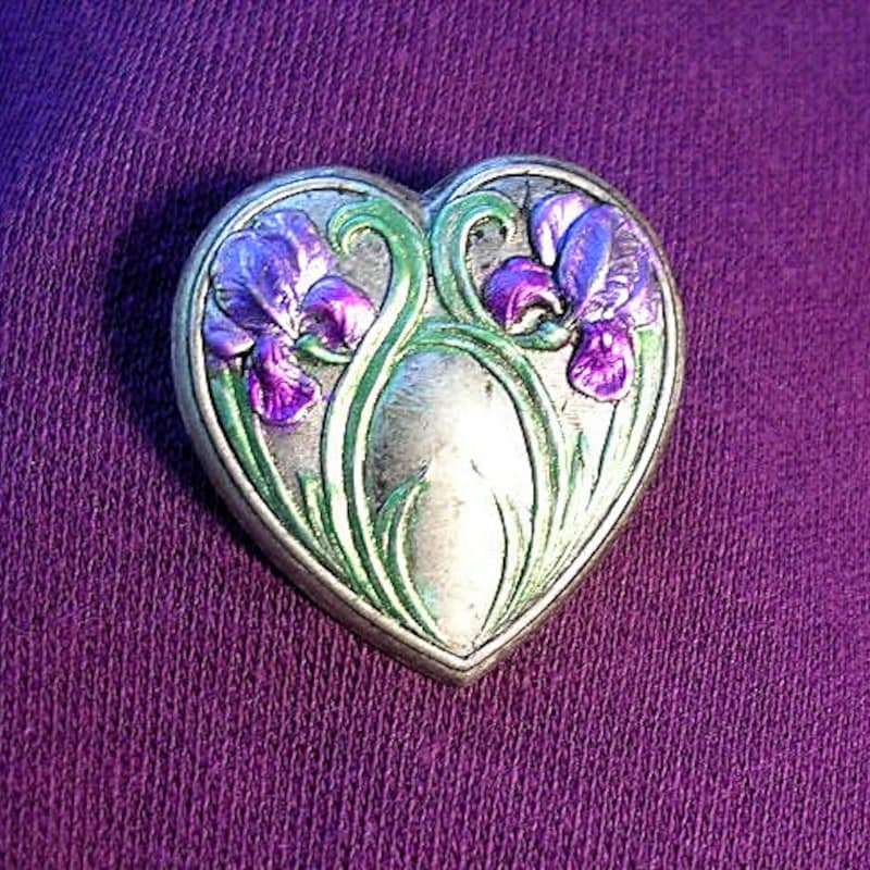 Purple Iris Flower Pin - Etsy