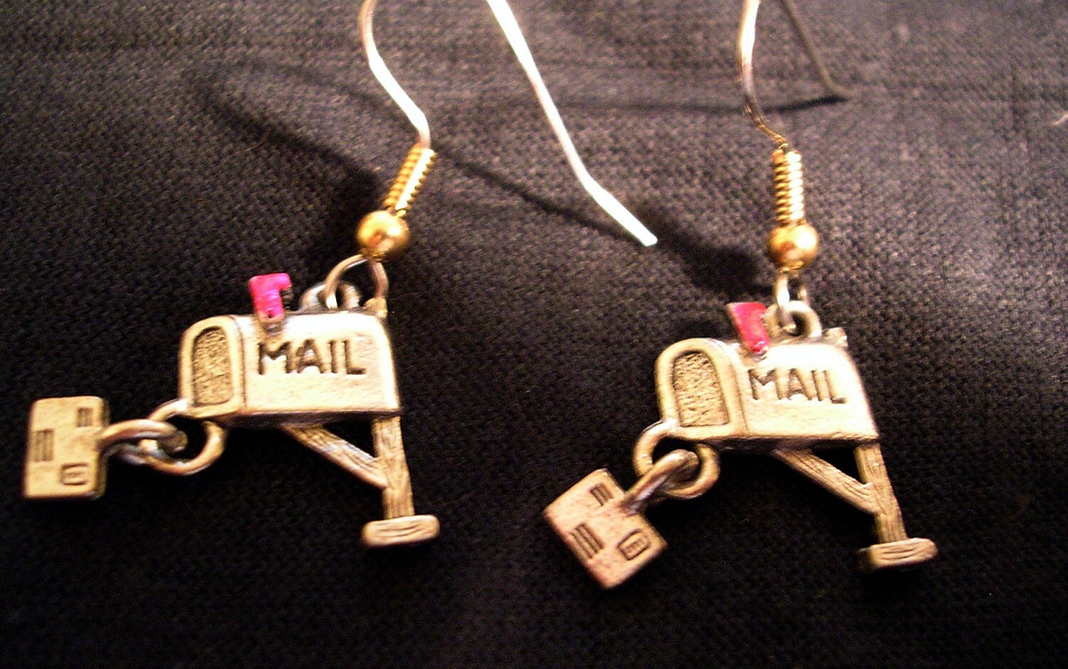 Hand Painted Pewter Finish Mail Box Earrings | Etsy