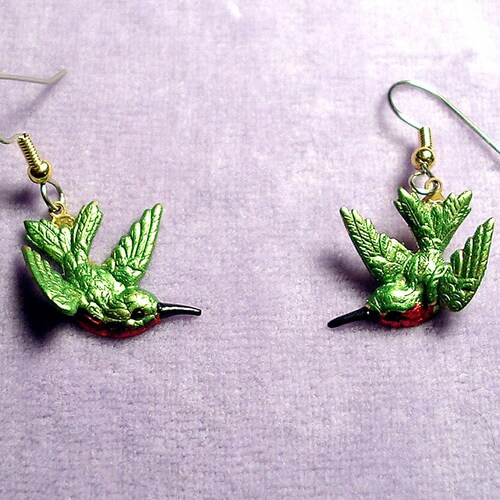 Hummingbird Earrings Hummingbird Hoop Earrings Colibri - Etsy