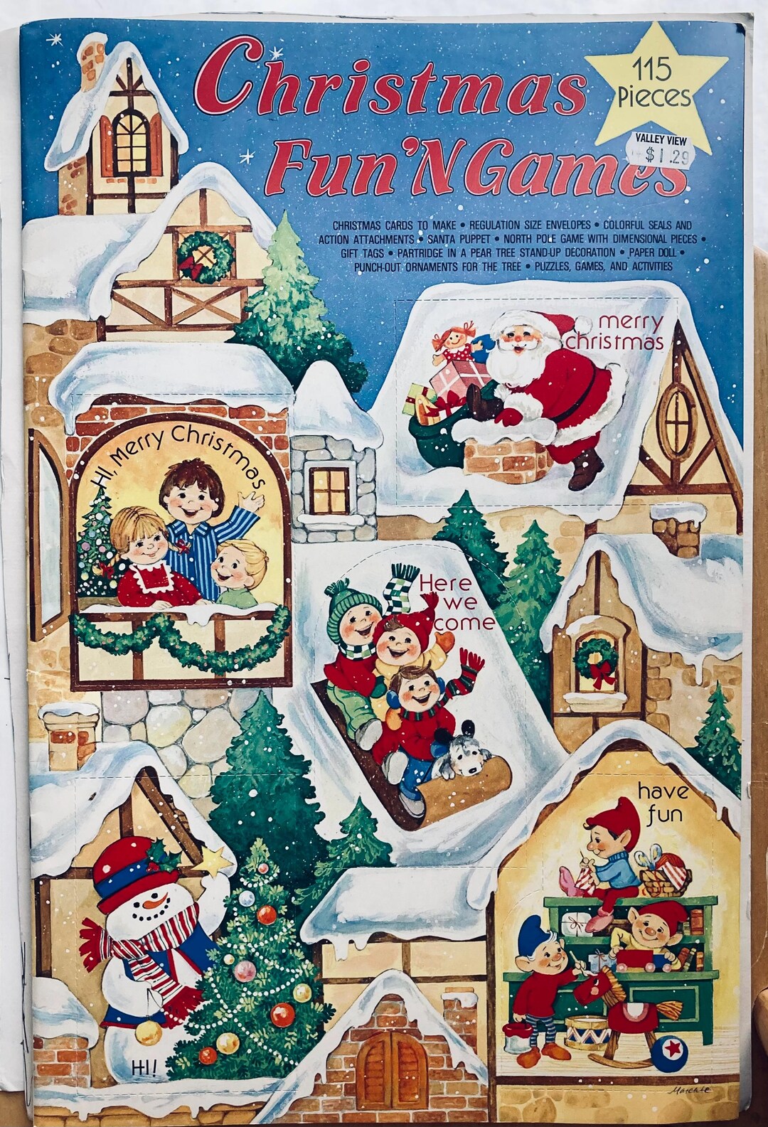 Vintage Coronation Christmas Fun 'N Games Paper Dolls/cards/ornament ...
