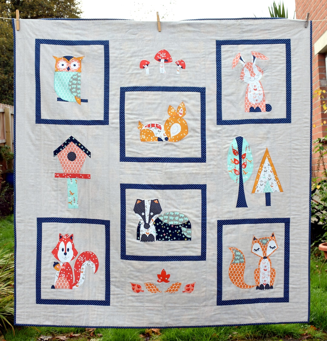 PDF Pattern: Woodland Friends Quilt Pattern (59" X 60.5") - Etsy