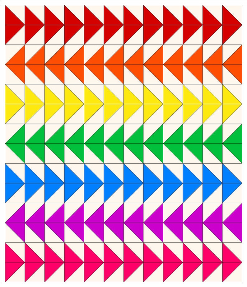 PDF Pattern: Rainbow Geese Quilt | Etsy