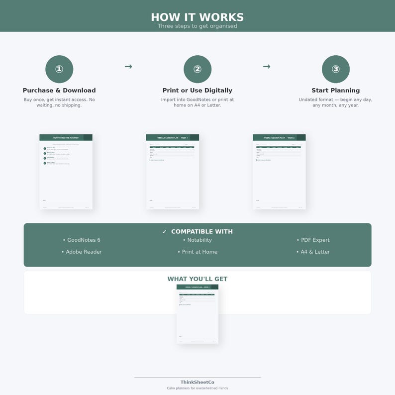 Homeschool Planner Printable PDF, Undated Weekly Lesson Planner, ADHD ...