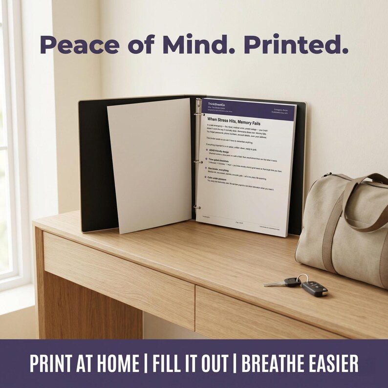 Family Emergency Binder Printable, Purple, Medical Info PDF, Document ...