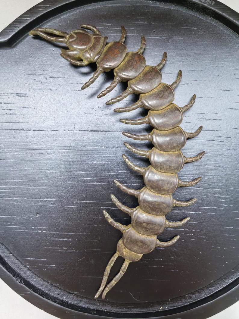 Vintage Copper Articulated Centipede Figurine Movable Brass Bug Desk ...