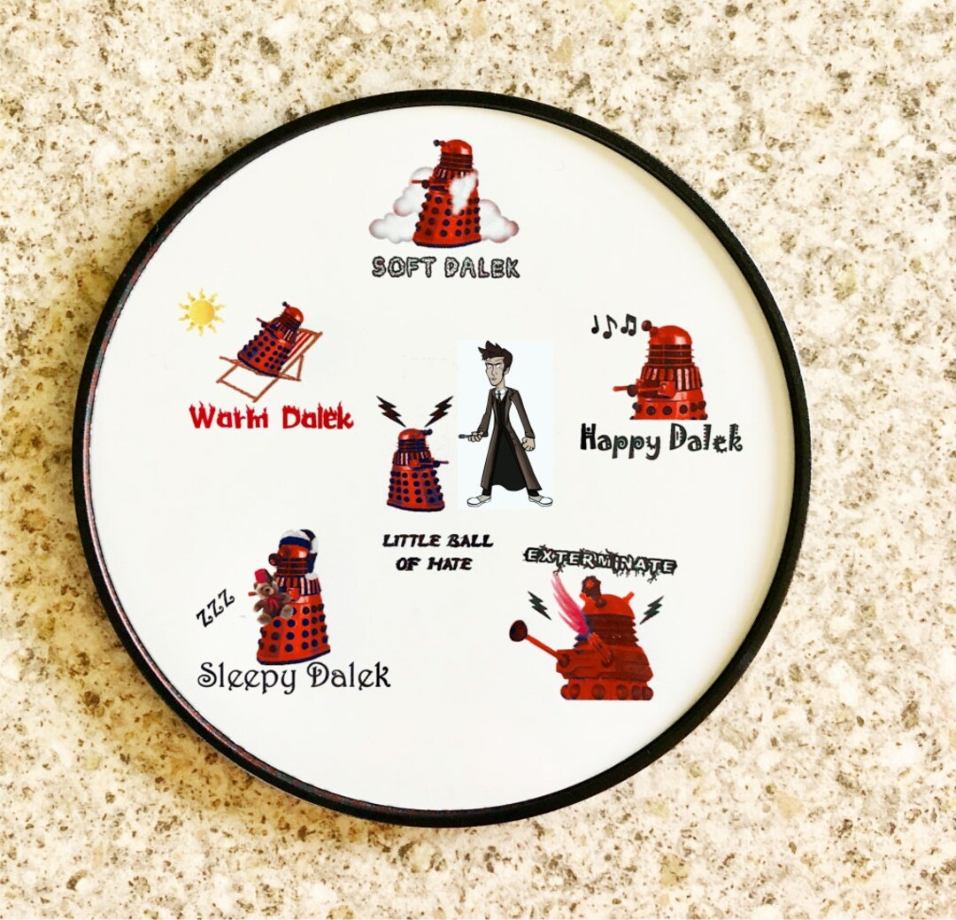 Dalek Soft Kitty Coaster in Red, Blue or Gold - Etsy