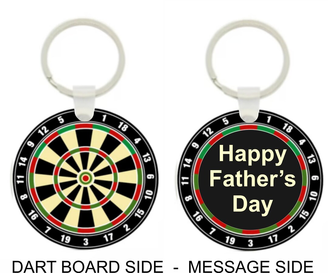 Dart Board Design Keyring, Both Sides Printed, Personalised Gift, Add ...