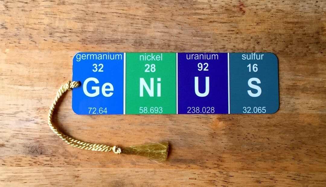 Genius Bookmark, Chemical Elements, Periodic Table, Geek Gift - Etsy