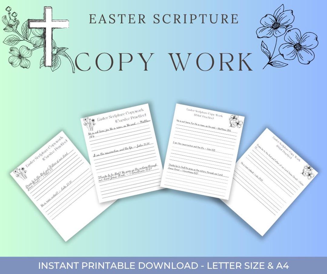 Easter Scripture Copy Work - Etsy