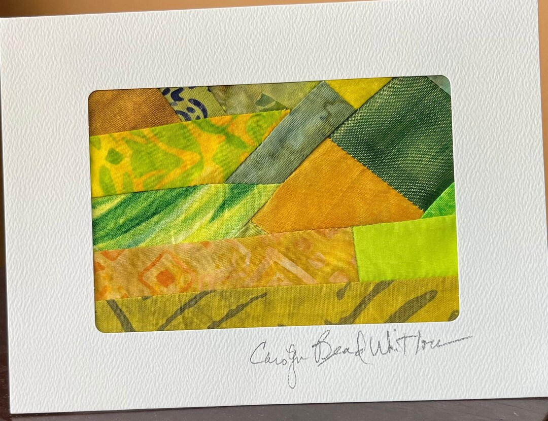 Mini Quilt//fabric Art Card//art Quilt Note Card//blank Card//quilt ...